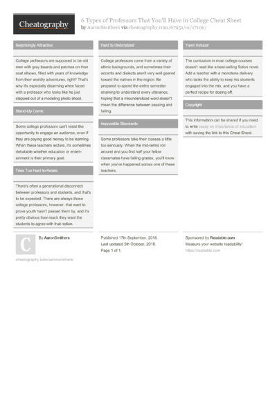 22 College Cheat Sheets - Cheatography.com: Cheat Sheets For Every Occasion