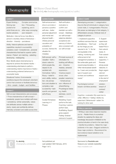 74 Management Cheat Sheets - Cheatography.com: Cheat Sheets For Every ...