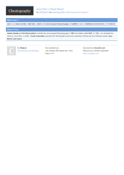 2677 Programming Cheat Sheets - Cheatography.com: Cheat Sheets For ...