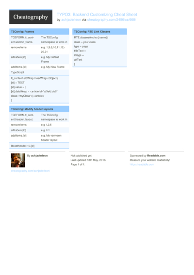 19 Frontend Cheat Sheets - Cheatography.com: Cheat Sheets For Every Occasion