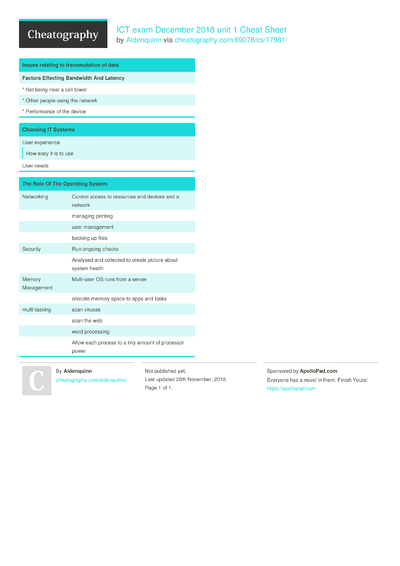 6 Ict Cheat Sheets - Cheatography.com: Cheat Sheets For Every Occasion