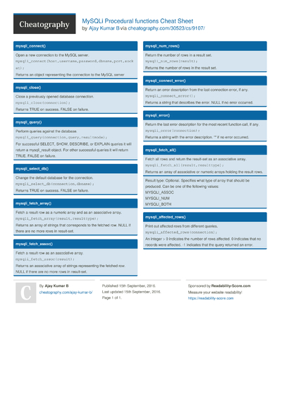 68 Mysql Cheat Sheets Cheat Sheets For Every Occasion