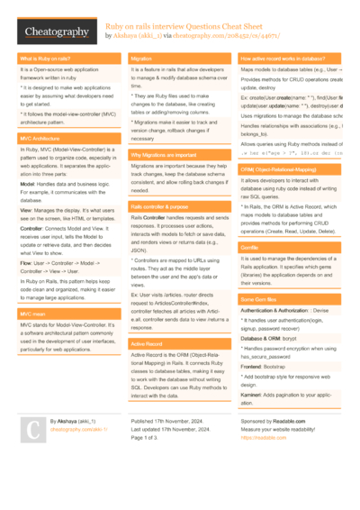 2 Interviewquestions Cheat Sheets Cheat Sheets For