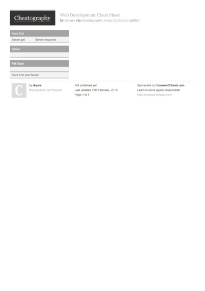 103 Web Cheat Sheets - Cheatography.com: Cheat Sheets For Every Occasion