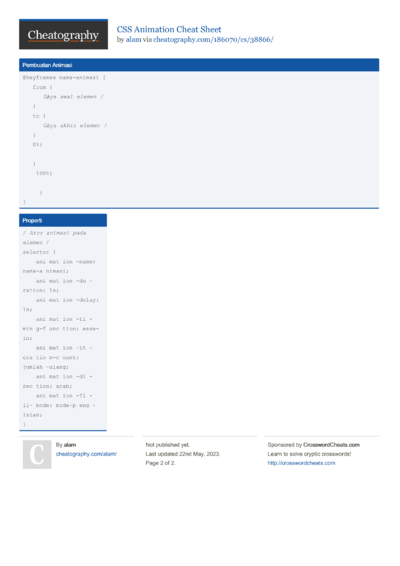 26 Animation Cheat Sheets - Cheatography.com: Cheat Sheets For Every ...