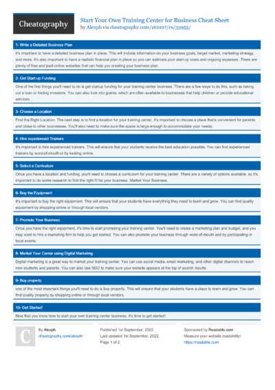 420 Business and Marketing Cheat Sheets - Cheatography.com: Cheat ...