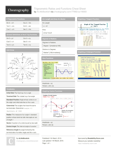 5 Trig Cheat Sheets - Cheatography.com: Cheat Sheets For Every Occasion