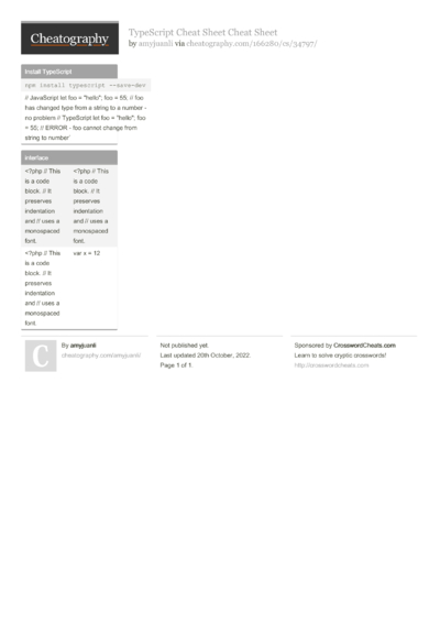 2227 Programming Cheat Sheets - Cheatography.com: Cheat Sheets For Every Occasion