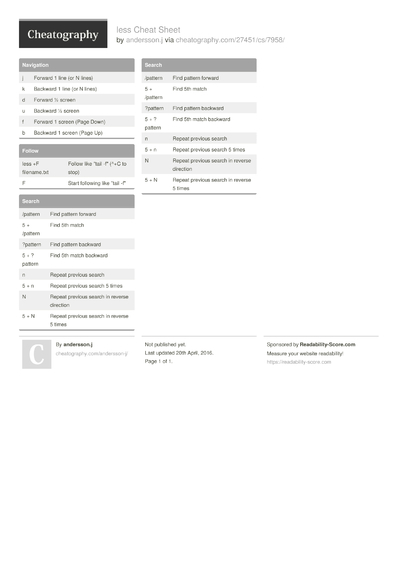 4 Less Cheat Sheets - Cheatography.com: Cheat Sheets For Every Occasion