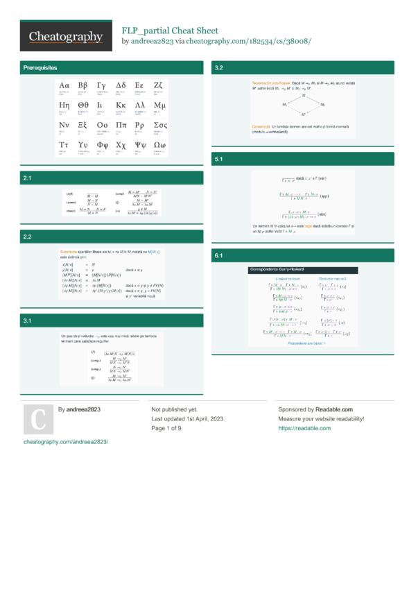 FLP_partial Cheat Sheet by andreea2823 - Download free from ...