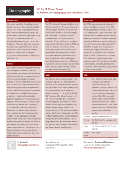 12 Pc Cheat Sheets - Cheatography.com: Cheat Sheets For Every Occasion