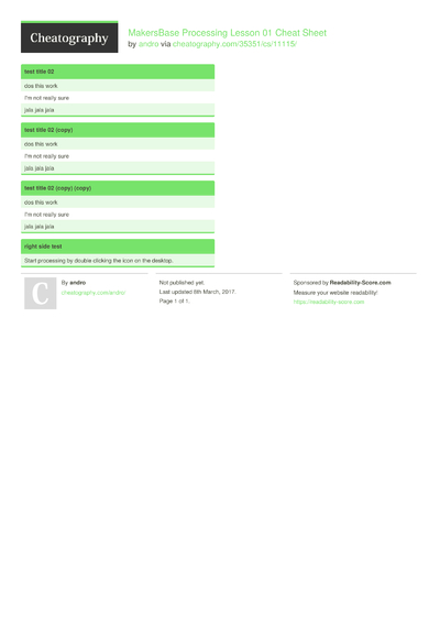 20 Process Cheat Sheets - Cheatography.com: Cheat Sheets For Every Occasion