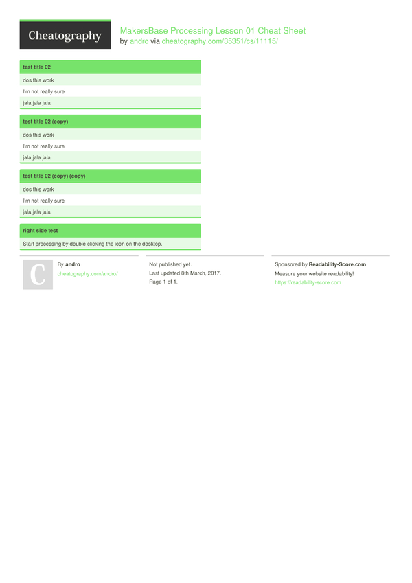 MakersBase Processing Lesson 01 Cheat Sheet by andro - Download free ...