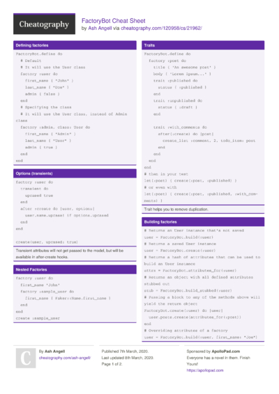 41 Rails Cheat Sheets Cheat Sheets For Every Occasion