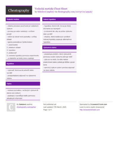 454 Science Cheat Sheets - Cheatography.com: Cheat Sheets For Every ...