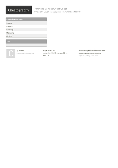 3 Pmp Cheat Sheets - Cheatography.com: Cheat Sheets For Every Occasion