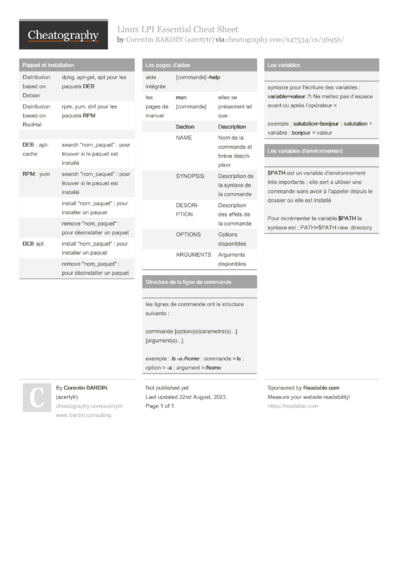 51 Ubuntu Cheat Sheets - Cheatography.com: Cheat Sheets For Every Occasion