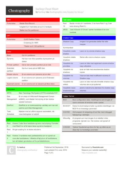 Cheat Sheets in dansk (Danish) - Cheatography.com: Cheat Sheets For ...