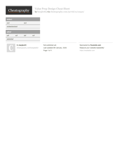 1 Prop Cheat Sheet - Cheatography.com: Cheat Sheets For Every Occasion