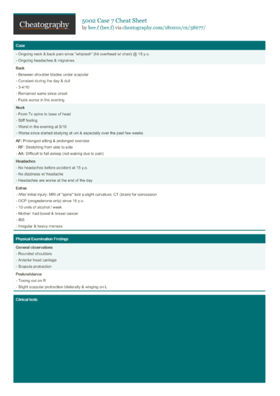 27 Clinical Cheat Sheets - Cheatography.com: Cheat Sheets For Every ...