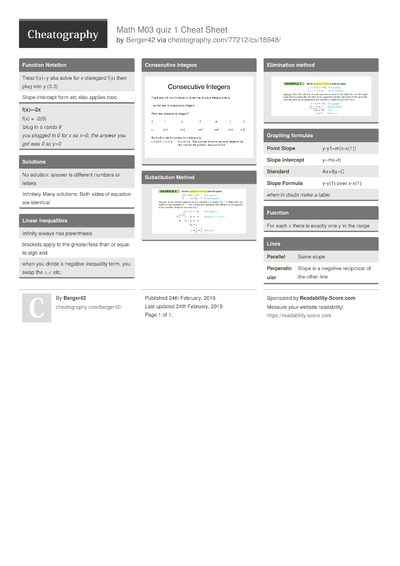 Cheat Sheets from February, 2019 - Cheatography.com: Cheat Sheets For ...