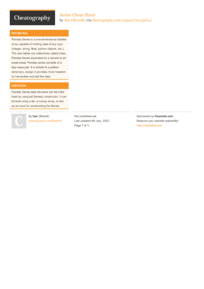 2675 Programming Cheat Sheets - Cheatography.com: Cheat Sheets For Every Occasion