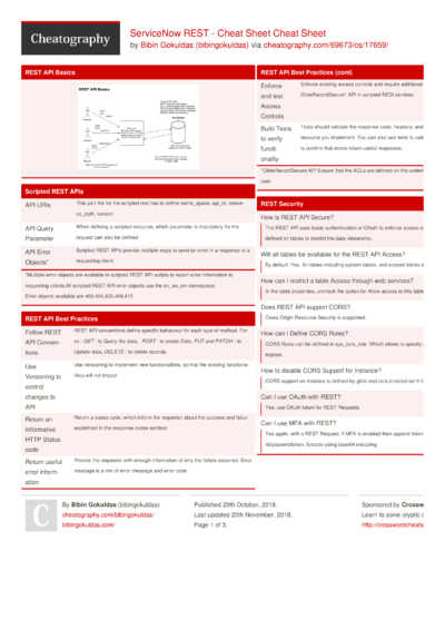 Personal ServiceNow Syntax Macros Cheat Sheet by kipp - Download free ... Personal ServiceNow Syntax Macros Cheat Sheet by kipp - Download free ...