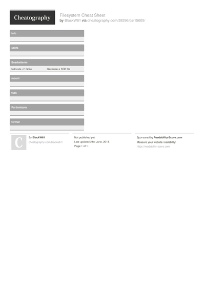 1146 Software Cheat Sheets - Cheatography.com: Cheat Sheets For Every ...