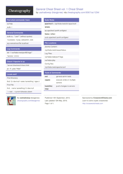 16 Apache Cheat Sheets Cheat Sheets For Every Occasion