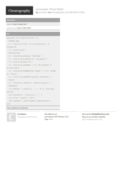 2 Chef Cheat Sheets - Cheatography.com: Cheat Sheets For Every Occasion