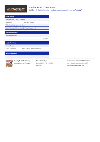 9 Vagrant Cheat Sheets - Cheatography.com: Cheat Sheets For Every Occasion
