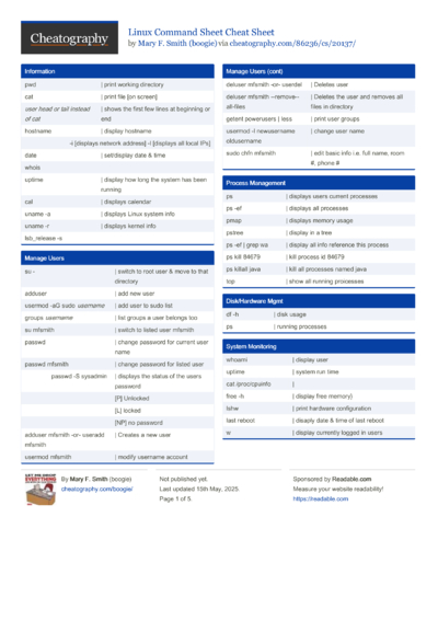 1306 Software Cheat Sheets - Cheatography.com: Cheat Sheets For Every ...