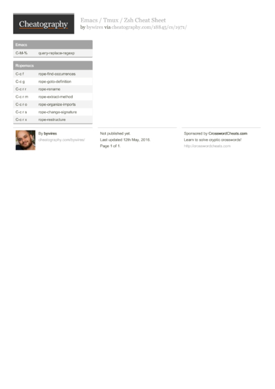20 Zsh Cheat Sheets - Cheatography.com: Cheat Sheets For Every Occasion