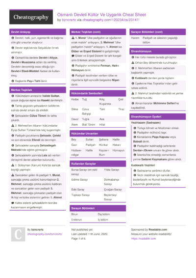 79 History Cheat Sheets - Cheatography.com: Cheat Sheets For Every Occasion