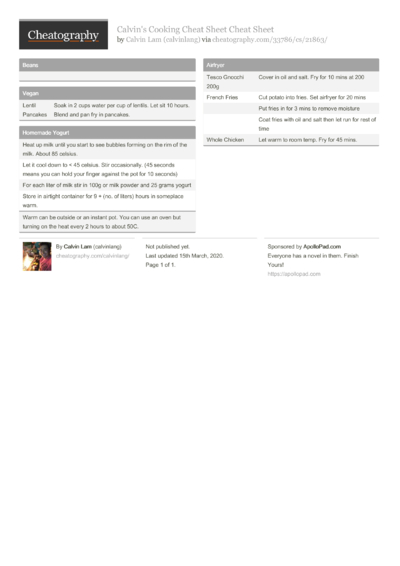 32 Personality Cheat Sheets - Cheatography.com: Cheat Sheets For Every ...