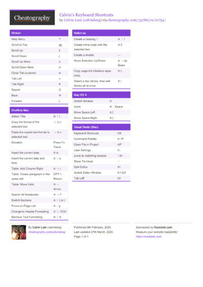 Vimium-C Browser Extension Keyboard Shortcuts by jkernsjr - Download ...