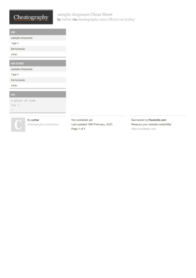 2675 Programming Cheat Sheets - Cheatography.com: Cheat Sheets For Every Occasion
