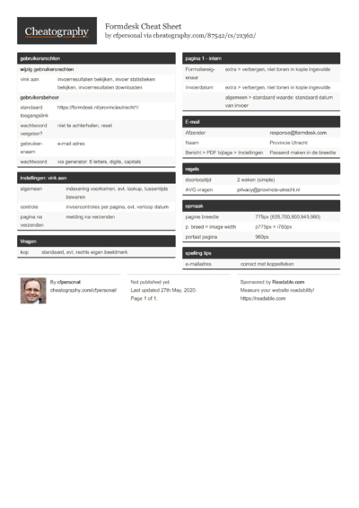 1049 Software Cheat Sheets - Cheatography.com: Cheat Sheets For Every ...