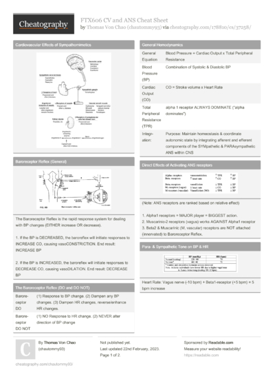 135 Pharmacology Cheat Sheets - Cheatography.com: Cheat Sheets For ...