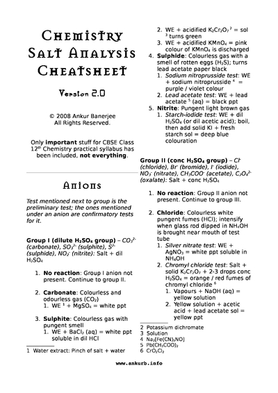 Cheat Sheets Matching "chemistry" - Cheatography.com: Cheat Sheets For ...