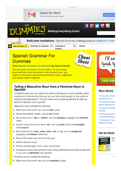 Spanish Grammar Basics Cheat Sheet by JohnPCo - Download free from ...