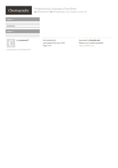 43 Algorithms Cheat Sheets Cheat Sheets For Every