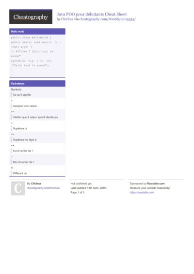26 OOP Cheat Sheets - Cheatography.com: Cheat Sheets For Every Occasion