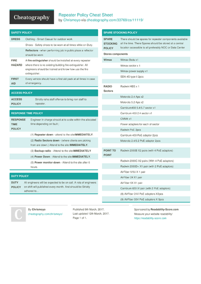 5 Policy Cheat Sheets Cheat Sheets For Every Occasion