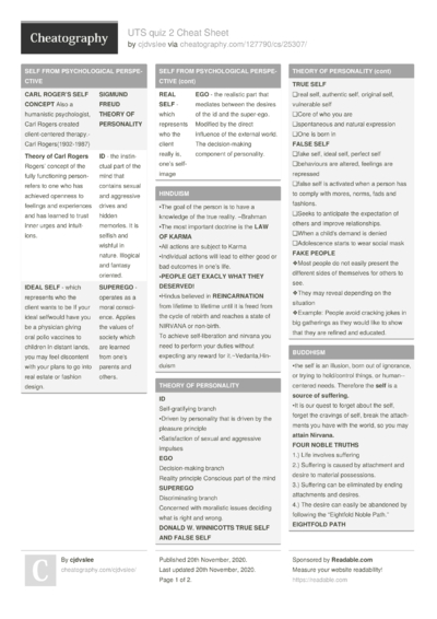 UTS Cheat Sheet by cjdvslee - Download free from Cheatography - Cheatography.com: Cheat Sheets ...