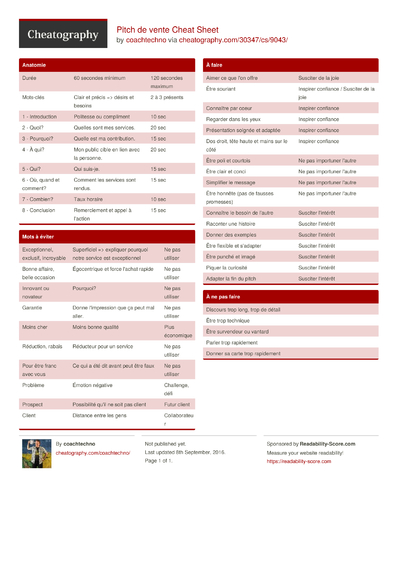 6 Coach Cheat Sheets - Cheatography.com: Cheat Sheets For Every Occasion
