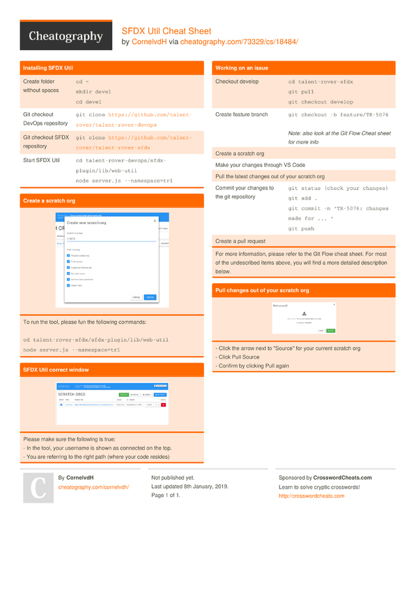 SFDX Util Cheat Sheet by CornelvdH - Download free from Cheatography ... SFDX Util Cheat Sheet by CornelvdH - Download free from Cheatography ...