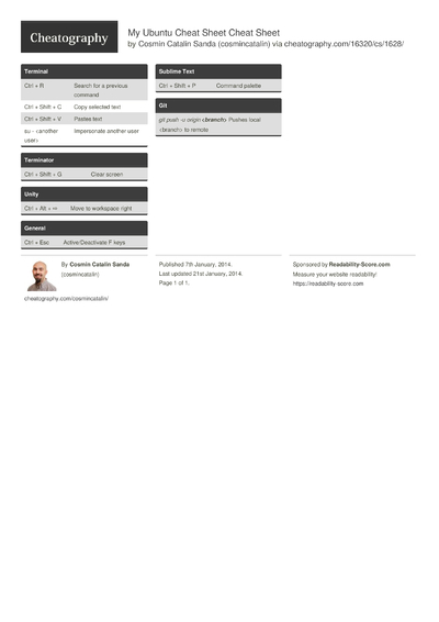 53 Ubuntu Cheat Sheets - Cheatography.com: Cheat Sheets For Every Occasion 53 Ubuntu Cheat Sheets - Cheatography.com: Cheat Sheets For Every Occasion