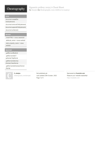 2156 Programming Cheat Sheets - Cheatography.com: Cheat Sheets For Every Occasion