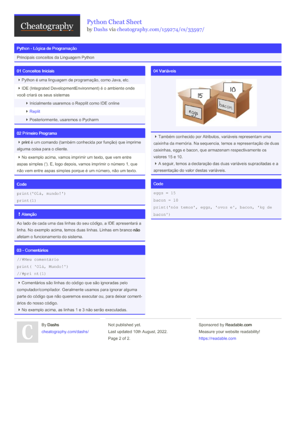 Python Cheat Sheet By Dashs - Download Free From Cheatography 